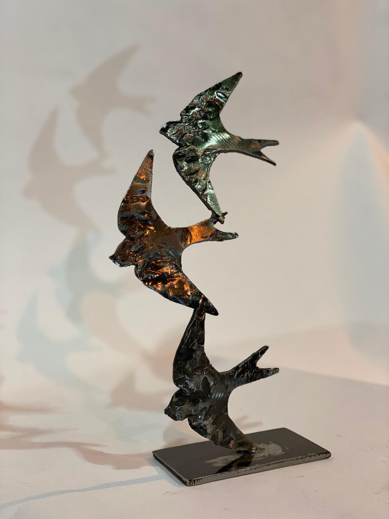 Handmade Metal Swifts in Flight Small Interior Sculpture Art Home Decor ...