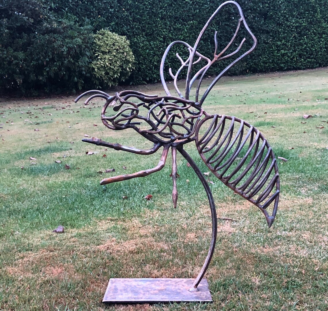 Handmade Metal Wasp Sculpture Interior or Exterior Art Home Decor ...