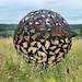 Handmade Metal Garden Lighting Sphere Sculpture - Matte Black & Copper ...