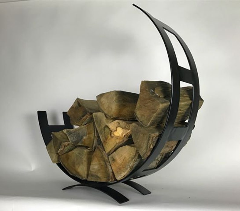 Modern Handmade Metal Log Holder Garden Yard Art - Etsy