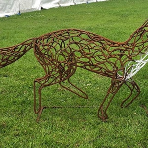 Handmade Rustic Metal Running Fox Garden Sculpture Garden Yard Art - Etsy