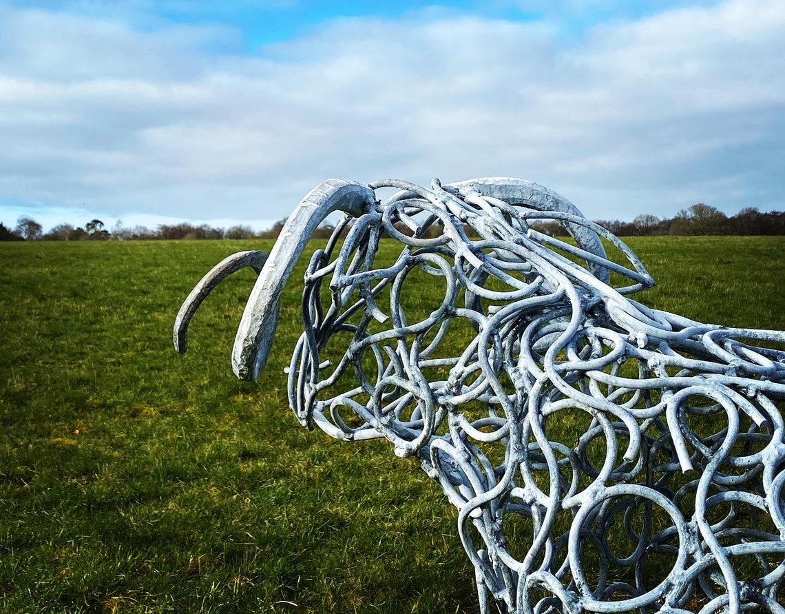 Handmade Metal Blackface Sheep / Garden Art / Land Art / Field ...