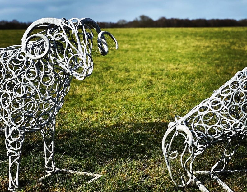 Handmade Metal Blackface Sheep / Garden Art / Land Art / Field ...