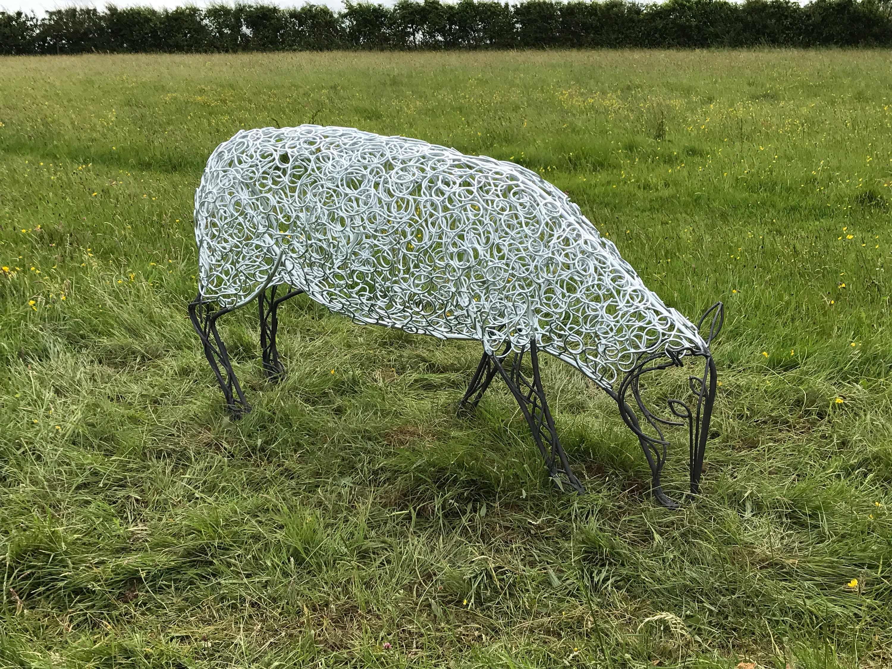 Handmade Metal Sheep Herd Garden Land Field Sculpture Garden Yard Art ...