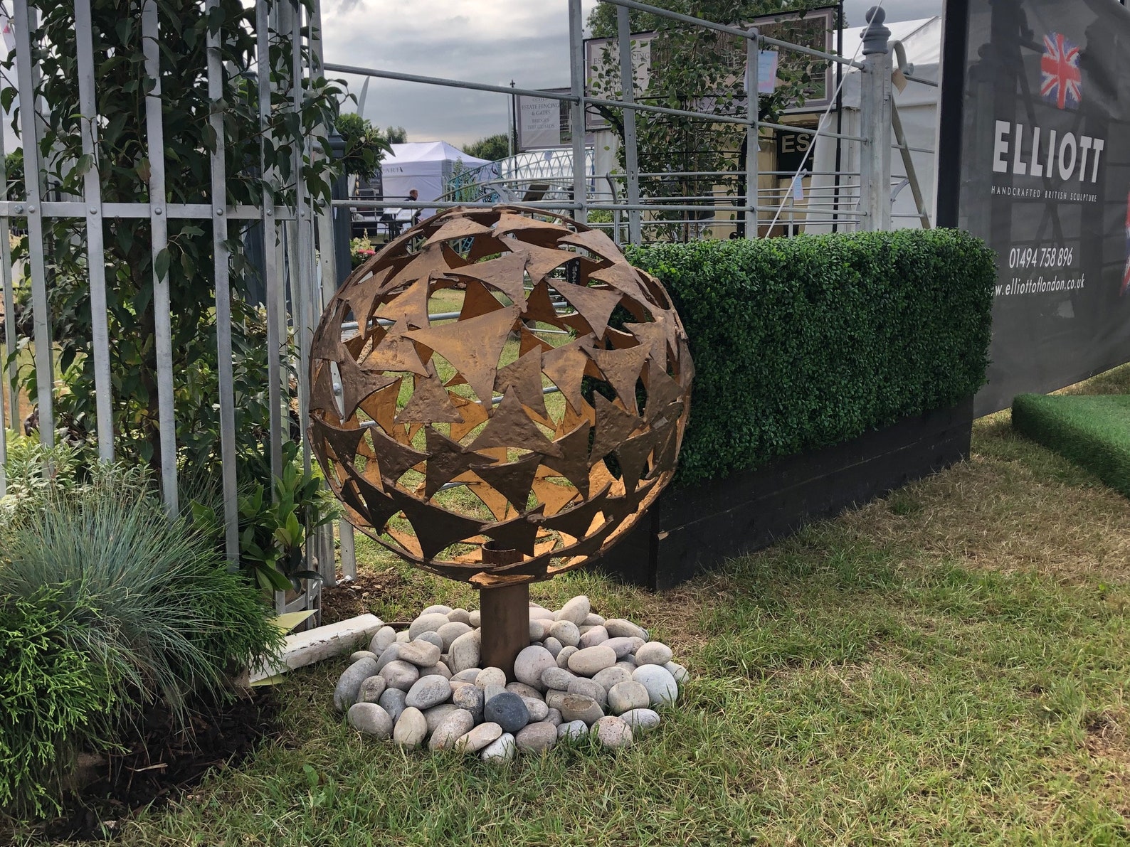 Handmade Metal Garden Lighting Sphere Sculpture - Cappuccino Sphere ...