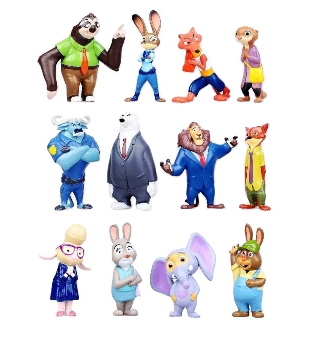 Zootopia Party Favor Cake Topper Birthday Judy Hops Nick 12 Piece Mini ...