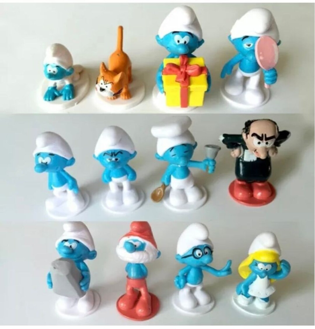 Smurfs Party Favor Cake Topper Birthday 12 Piece Figure Set - Etsy