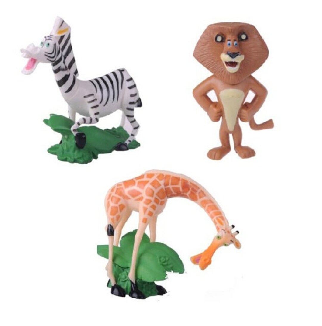3pc Madagascar Party Favor Cake Topper Birthday Alex Marty - Etsy