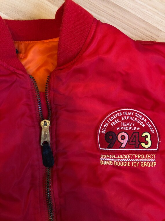 Vintage bomber jacket Bomb Boogie red colorful jacket… - Gem