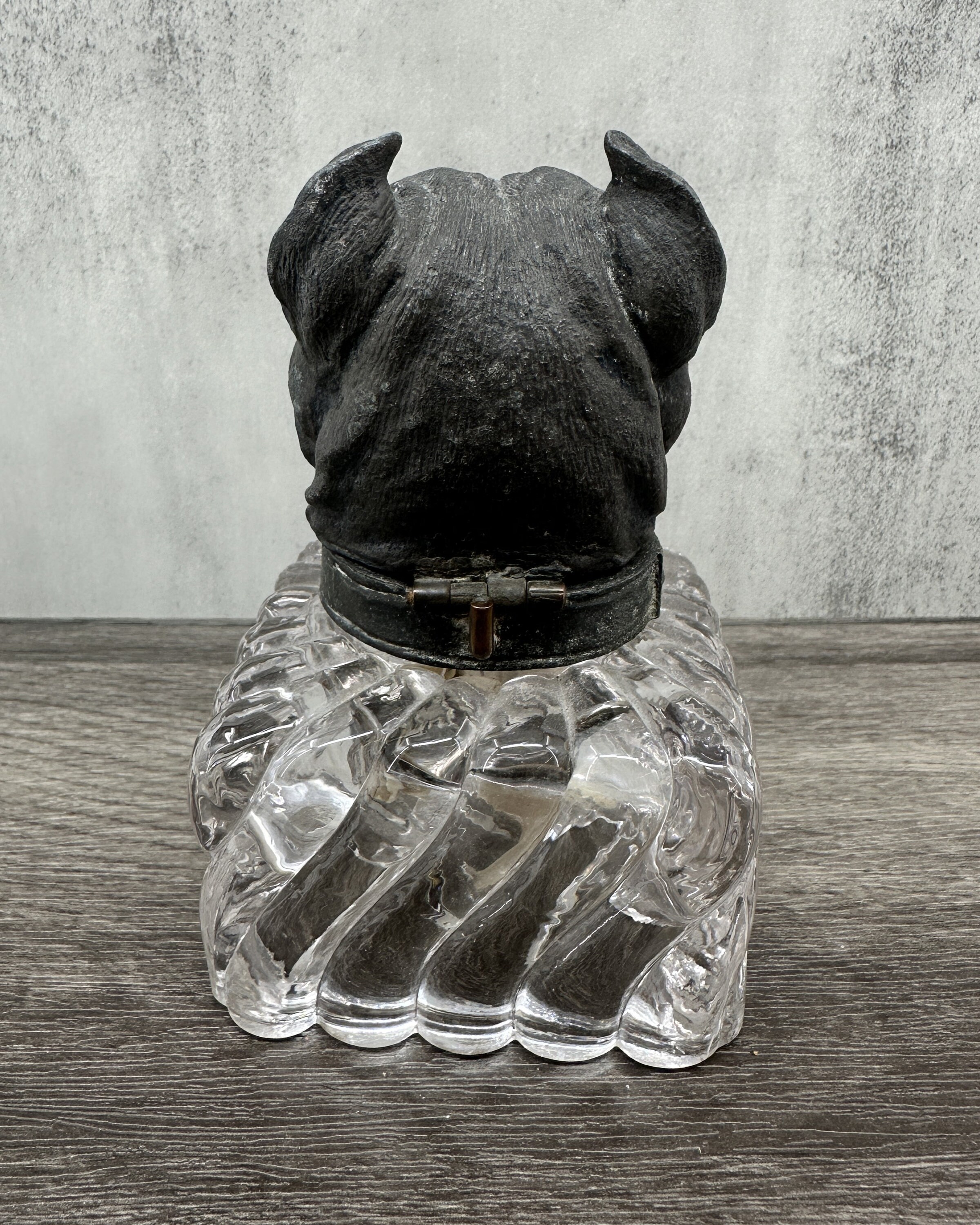 Dog Head Inkwell With Glass Well and Metal Dog Head - Etsy