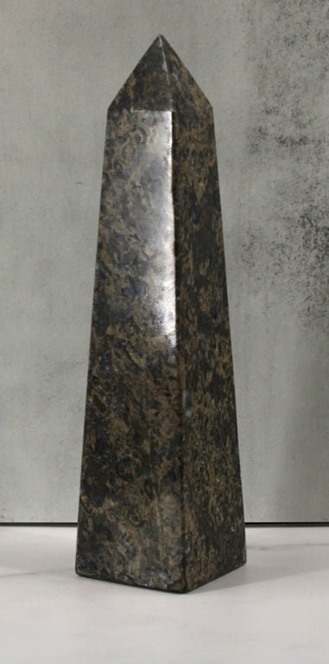 Fossils in Stone Carved Obelisk - Etsy