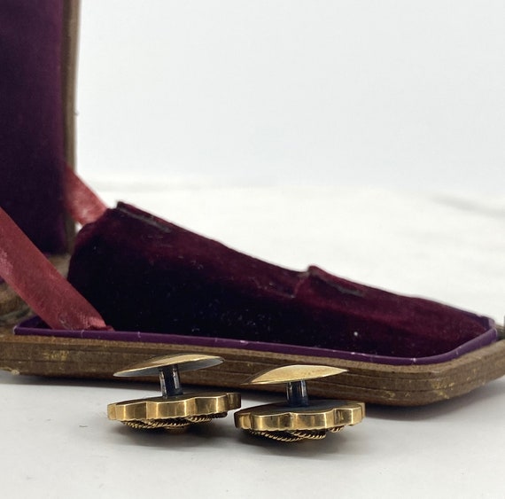 Early Victorian Hairwork Cuff Buttons, Cuff Links, Pr… - Gem