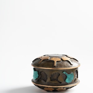 Medium Handmade Cremation Urn for Adult Made of Bronze – ‘the Ginkgo ...