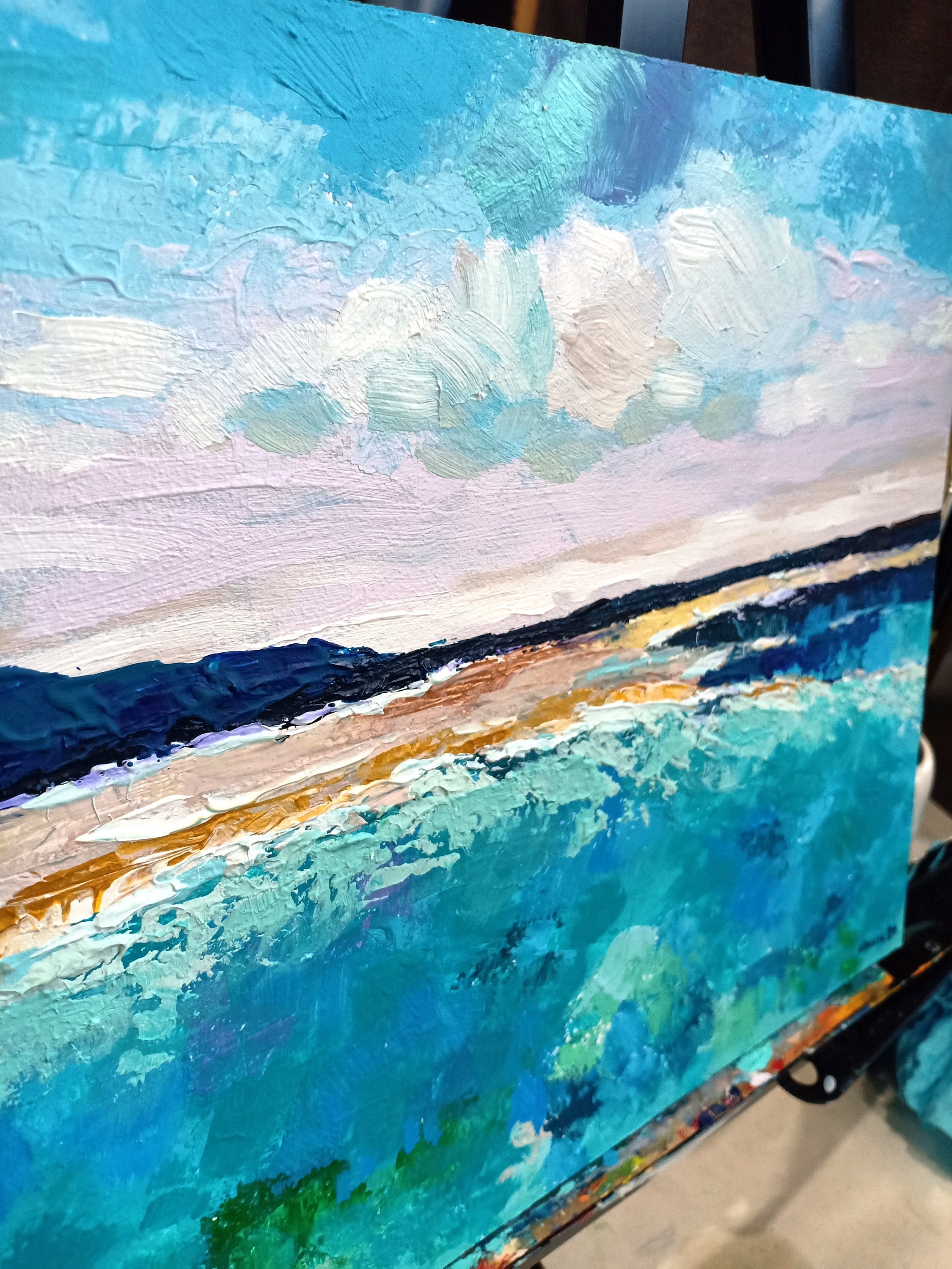 Original Coastal Beach Seascape X Canvas Acrylic Painting | My XXX Hot Girl Original Coastal Beach Seascape X Canvas Acrylic Painting | My XXX Hot Girl