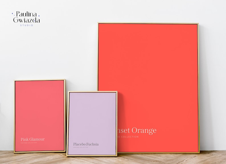 Pantone Sunset Orange Poster Pantone Poster Colourblock - Etsy