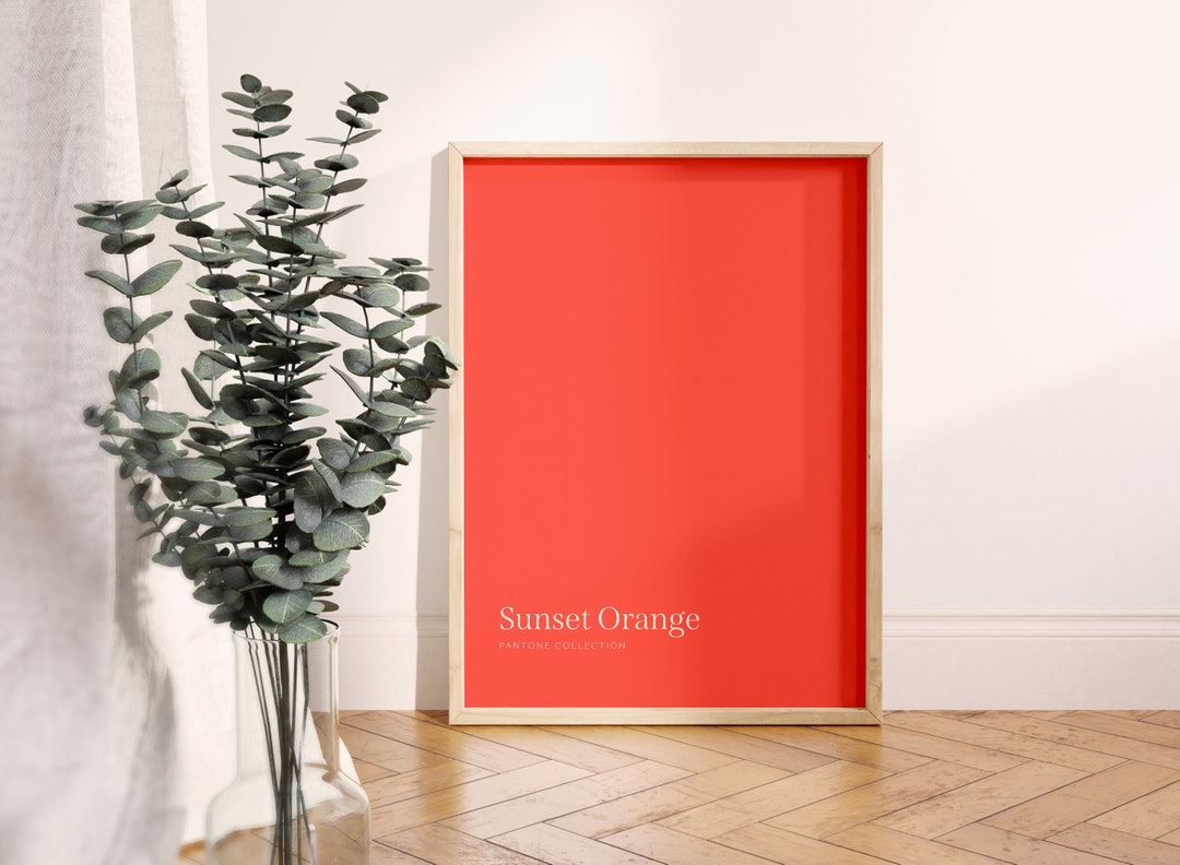 Pantone Sunset Orange Poster Pantone Poster Colourblock - Etsy