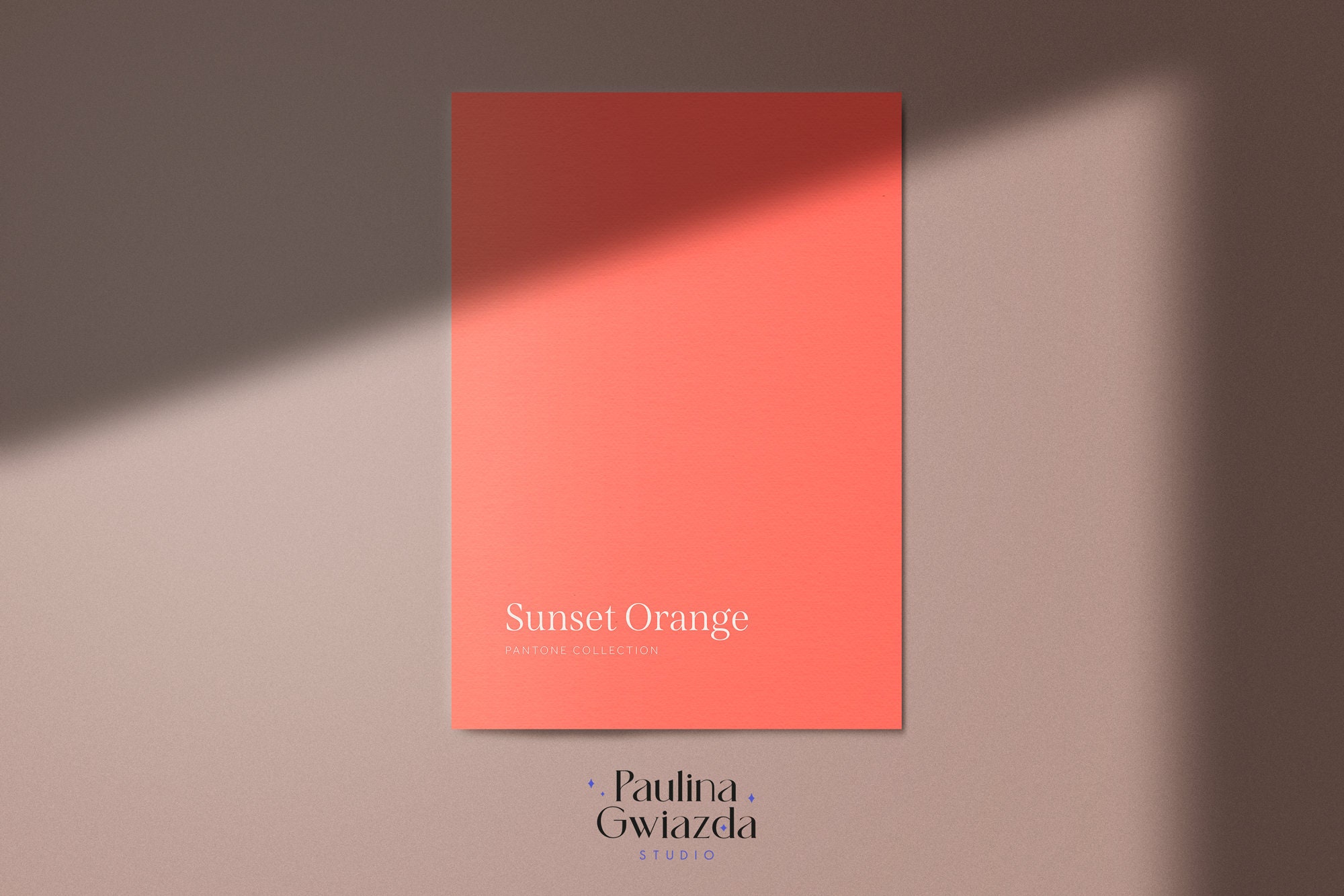 Pantone Sunset Orange Poster · Pantone Poster · Colourblock Print ...