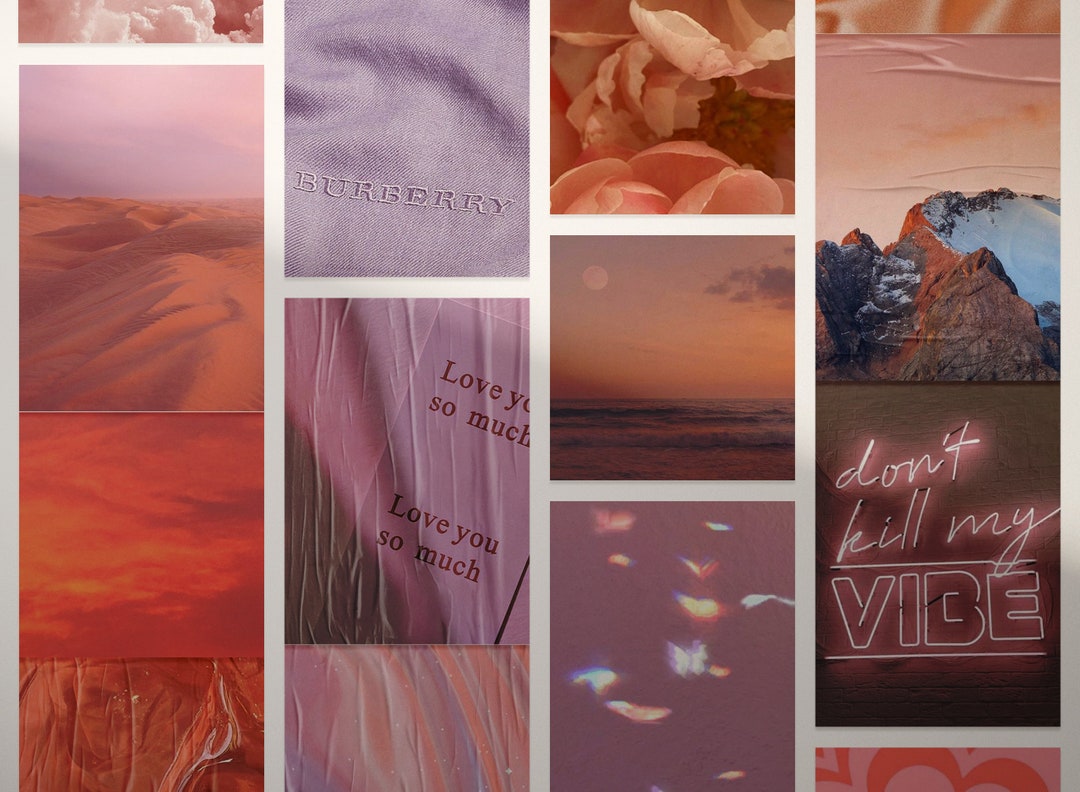 80 Purplepeach Cute Collage Kit Girly Collage Kit Wall Aesthetic ...