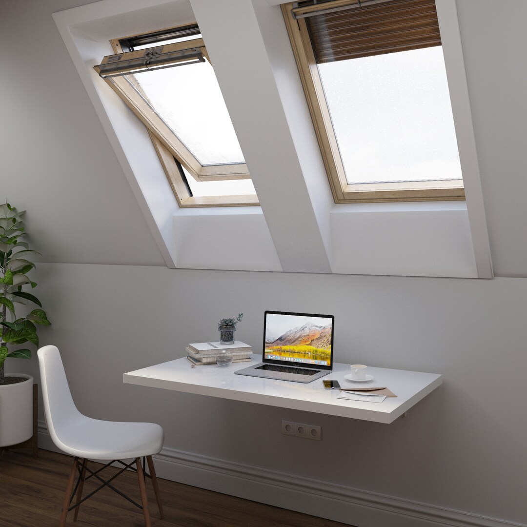 Wall Mounted Folding Floating Desk, Floating Murphy Desk, Home Office ...