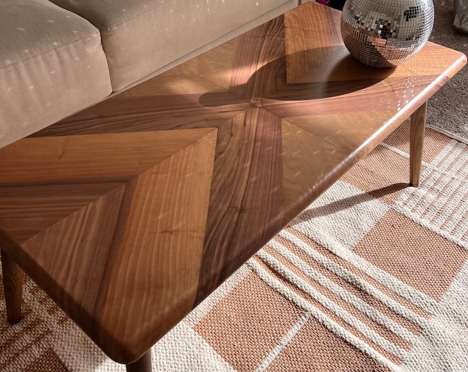 Spalted Maple Coffee Table With Walnut Base, Live Edge Coffee Table, Unique Wood Coffee Table ...