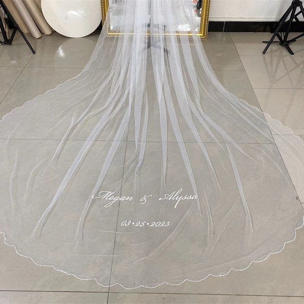Bead Embroidery Wedding Veil - Etsy