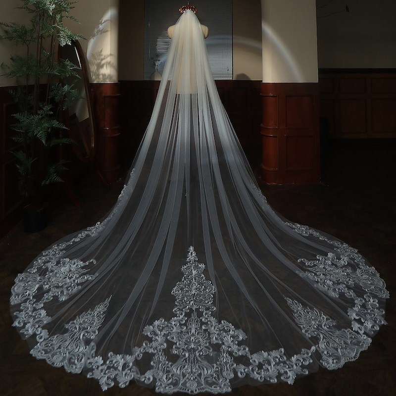 Long Cathedral Bride Veil - Etsy
