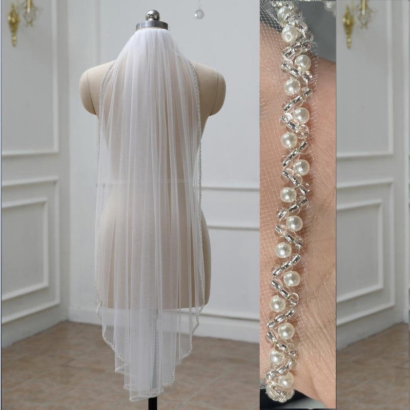 Beaded Bridal Veil - Etsy