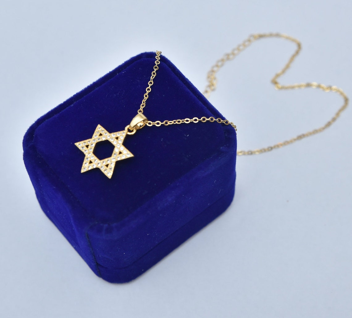 Jewish Star Necklace Gold Jewish Star Necklace Star of - Etsy
