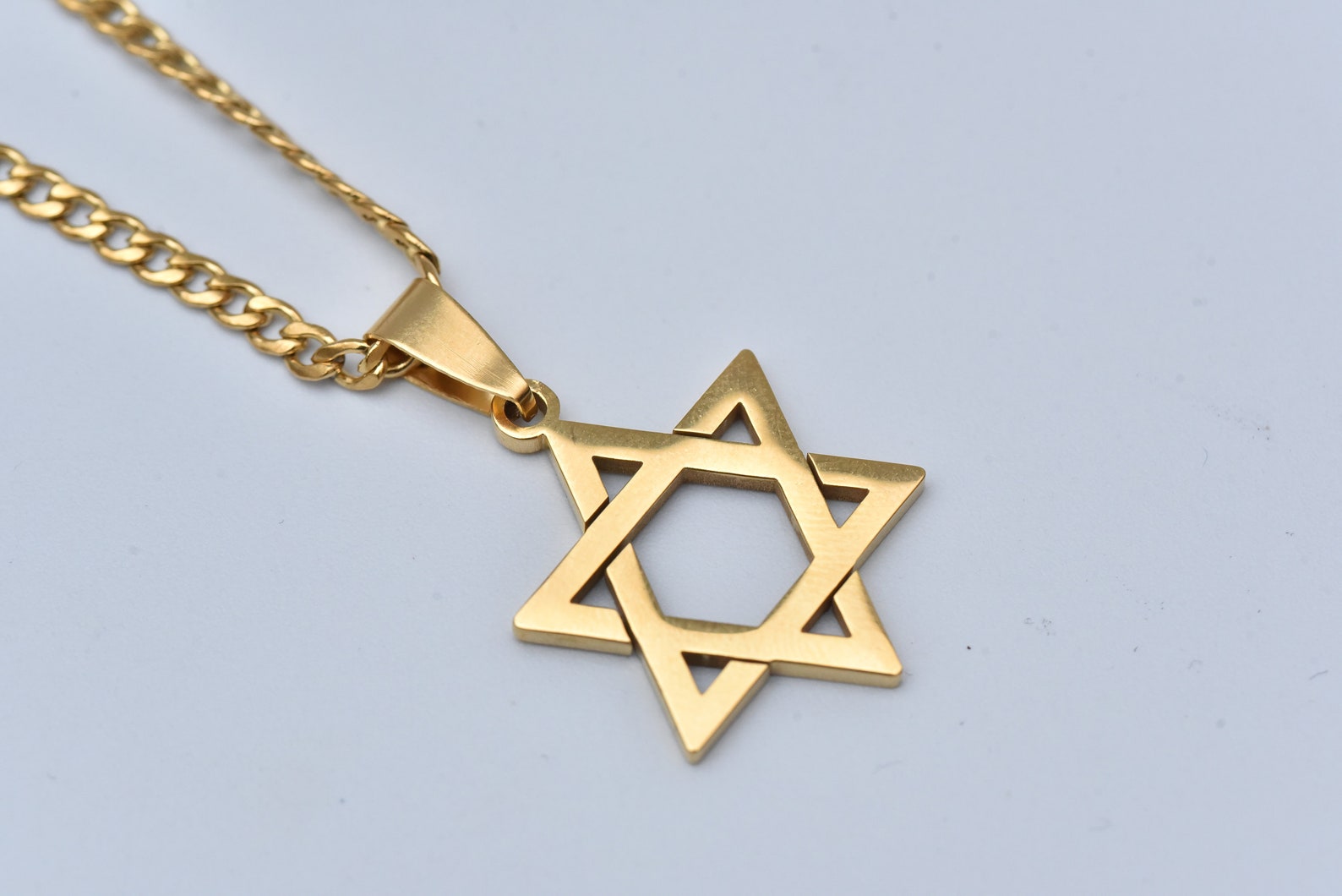 Gold Jewish Star Necklace-star of David Necklace-jewish - Etsy