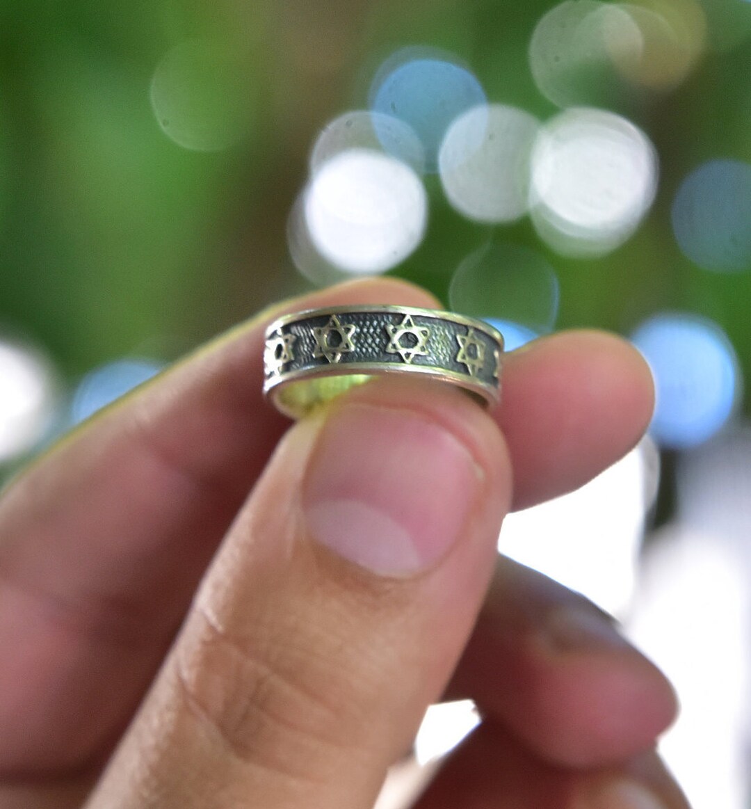 925 Sterling Silver Jewish Star Ring – Men's Vintage Style, Handmade ...