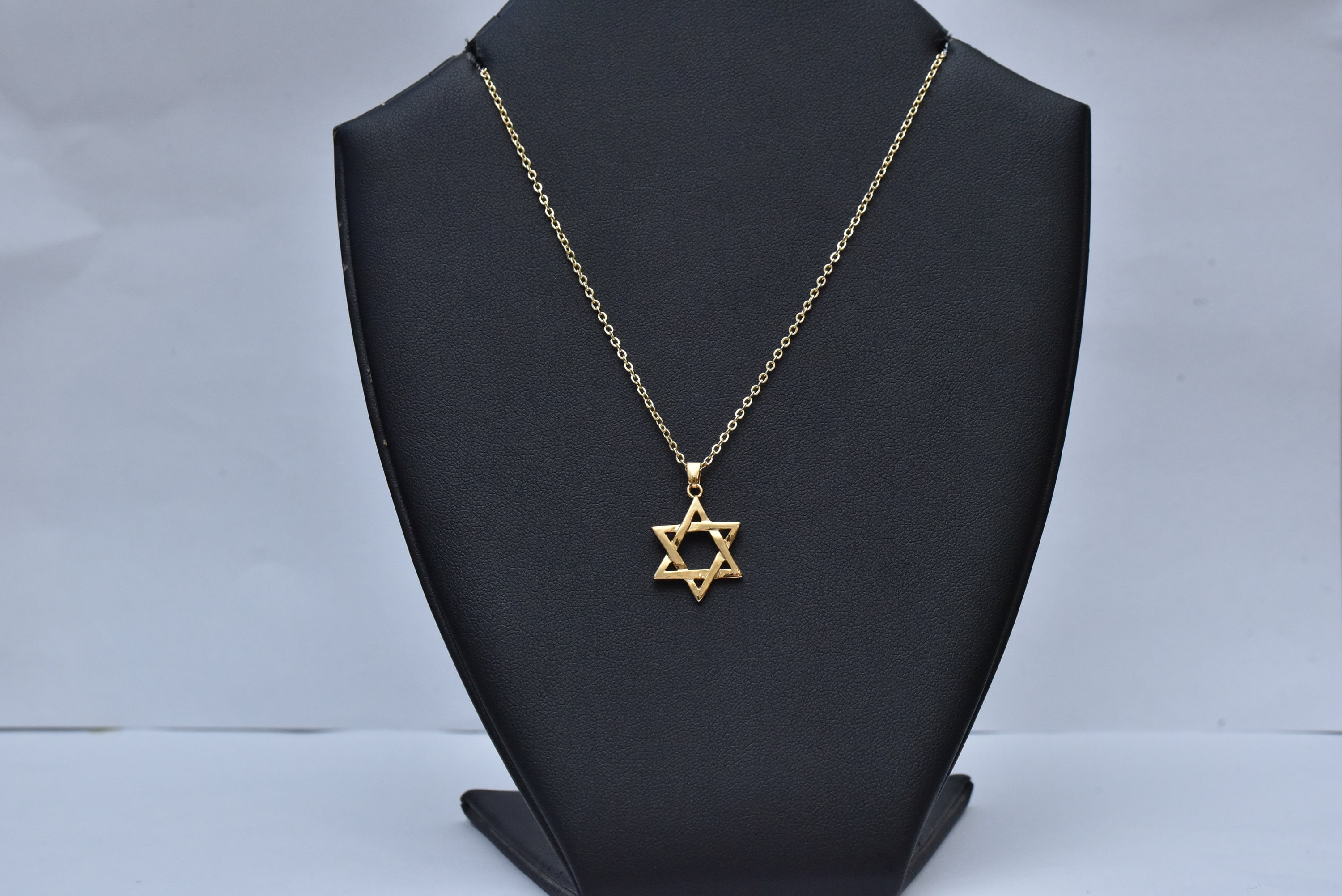 Gold Jewish Star Necklace-gold Star of David Pendant-jewish - Etsy