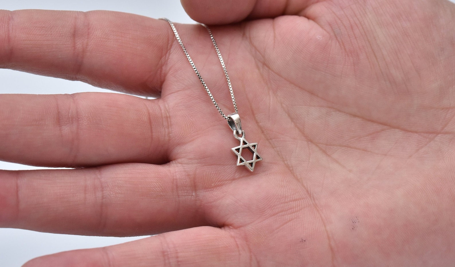 Small Jewish Star Necklace-small Star of David Pendant 925 | Etsy