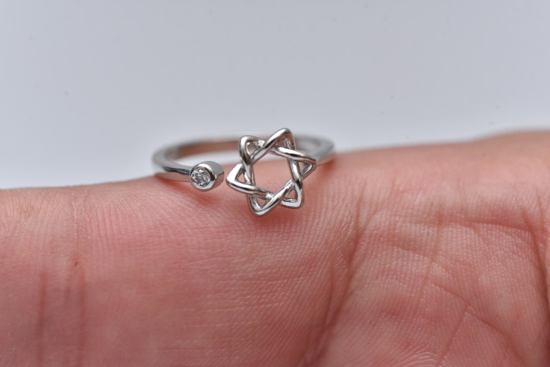 Jewish Star Ring, Star of David Ring, Open Ring, Delicate Ring ...