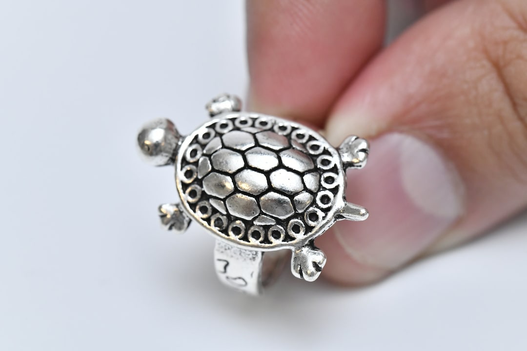 Vintage Tortoise Ring-silver Tortoise Ring-animal Ring-simple Tortoise ...