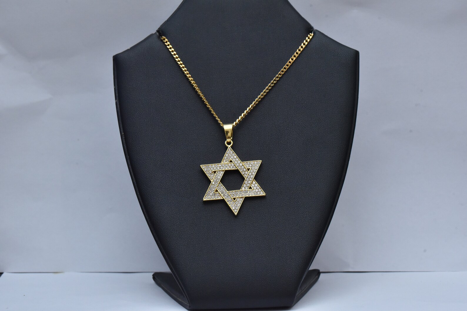 Gold Jewish Star Necklace Large Gold Star of David - Etsy