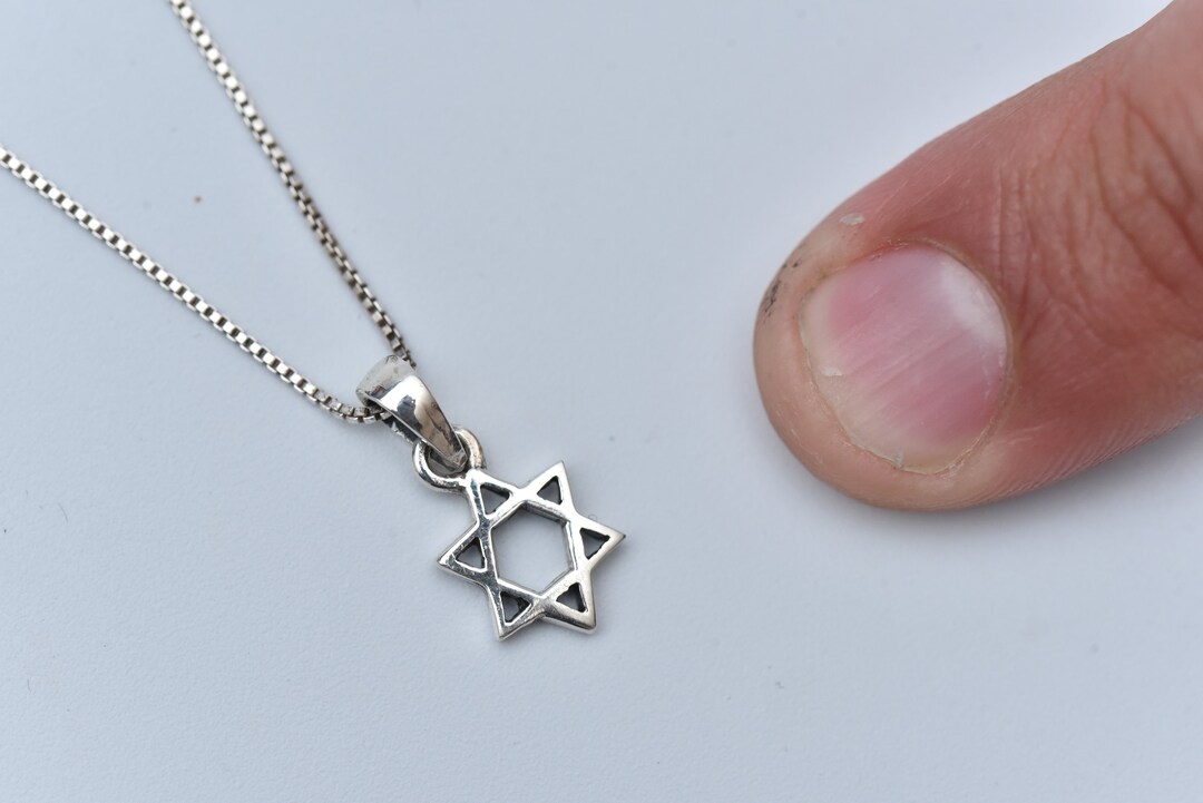 Small Jewish Star Necklace-small Star of David Pendant -925 Silver ...