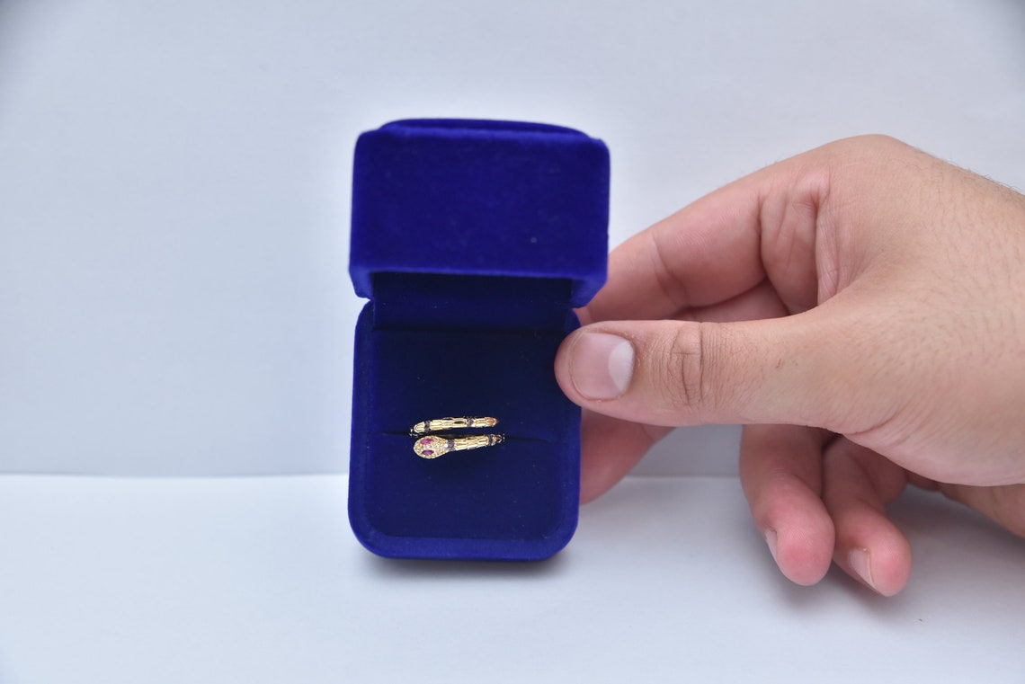 Gold Snake Ring Purple Snake Ring Amitest Ring Purple Stone | Etsy