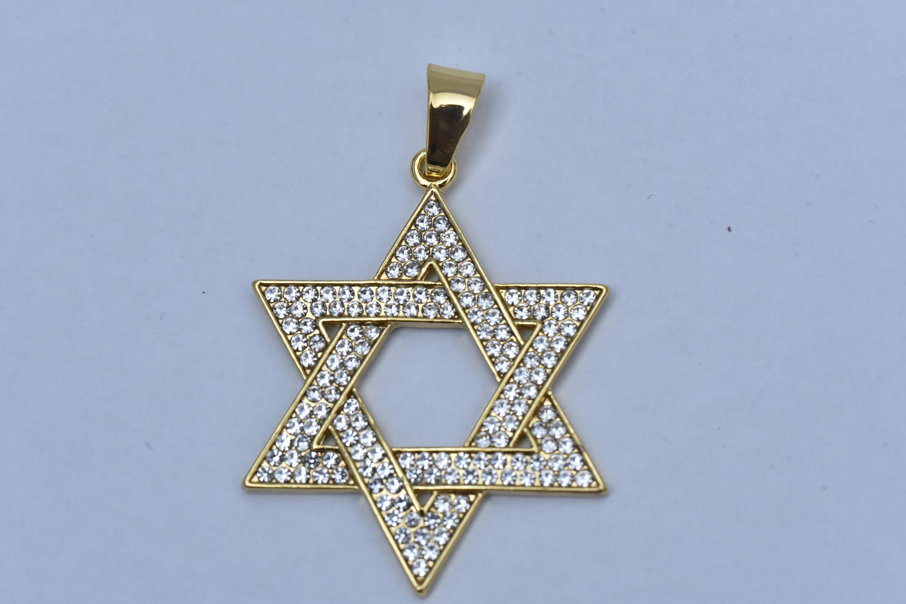 Gold Jewish Star Necklace Large Gold Star of David - Etsy