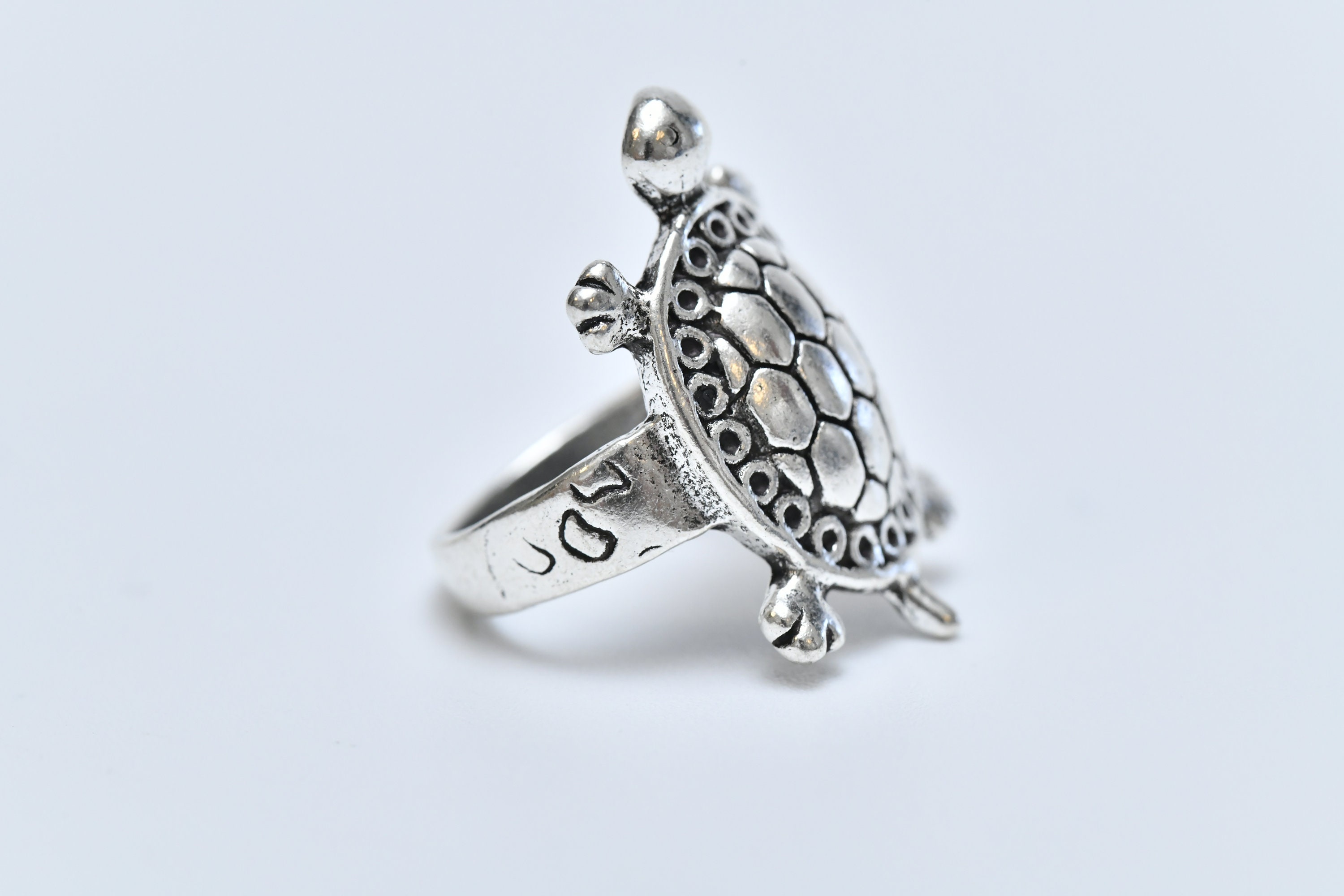 Vintage Silver Plated Tortoise Ring: Boho Animal Jewelry,popular Turtle ...