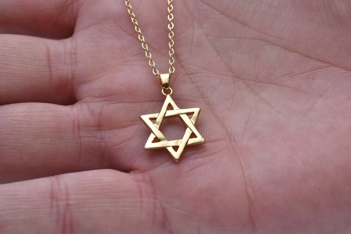 Gold Jewish Star Necklace-gold Star of David Pendant-jewish - Etsy