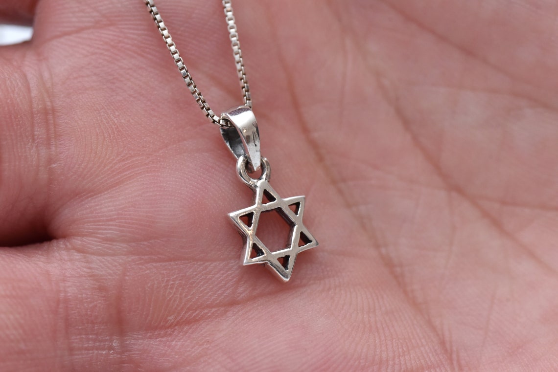 Small Jewish Star Necklace-small Star of David Pendant 925 | Etsy