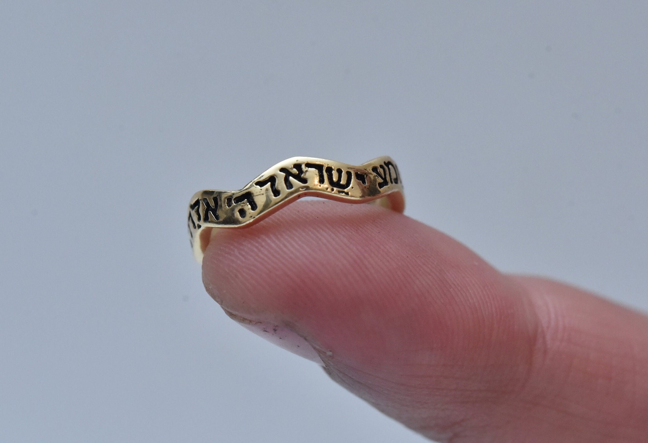 Gold Shema Israel Ring-prayer Ring-jewish Ring-goldfield 24k-gold Shema ...