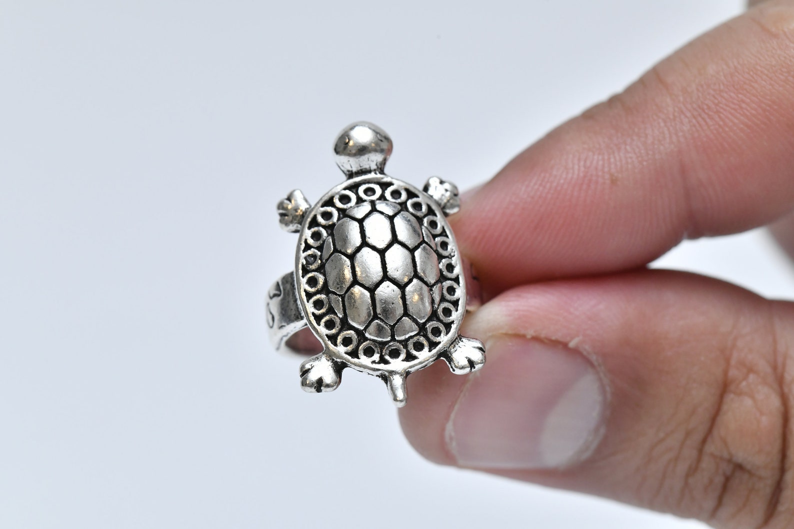 Vintage Silver Plated Tortoise Ring: Boho Animal Jewelry,popular Turtle ...