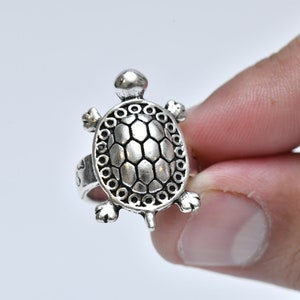 Vintage Tortoise Ring-silver Tortoise Ring-animal Ring-simple Tortoise ...