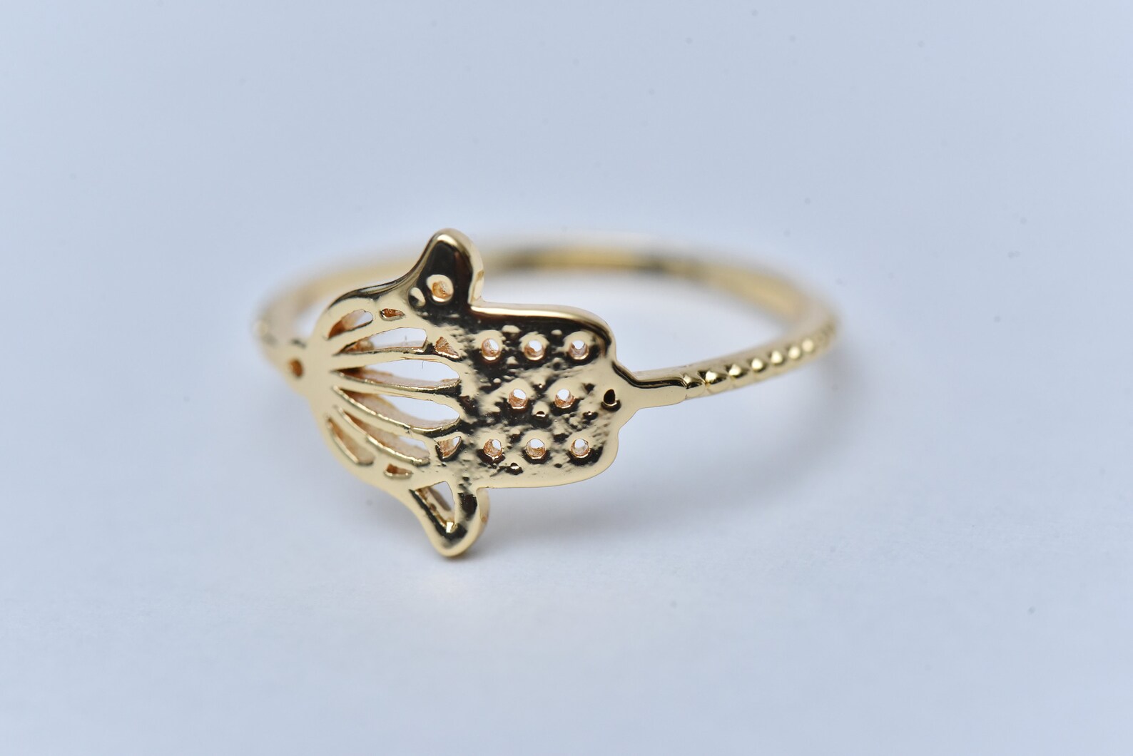 Gold Hamsa Ring Dainty Hamsa Ringhamsa Ringsimple Hamsa | Etsy