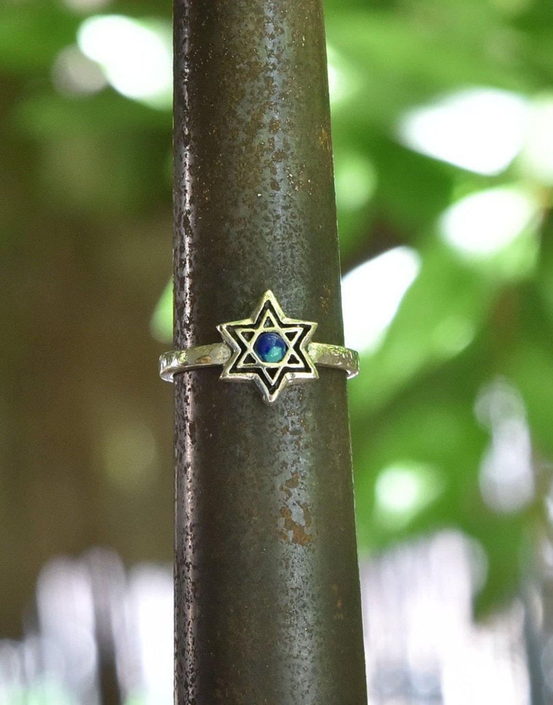 Star of David Ring Jewish Star Ring Amitest Stone Everyday - Etsy