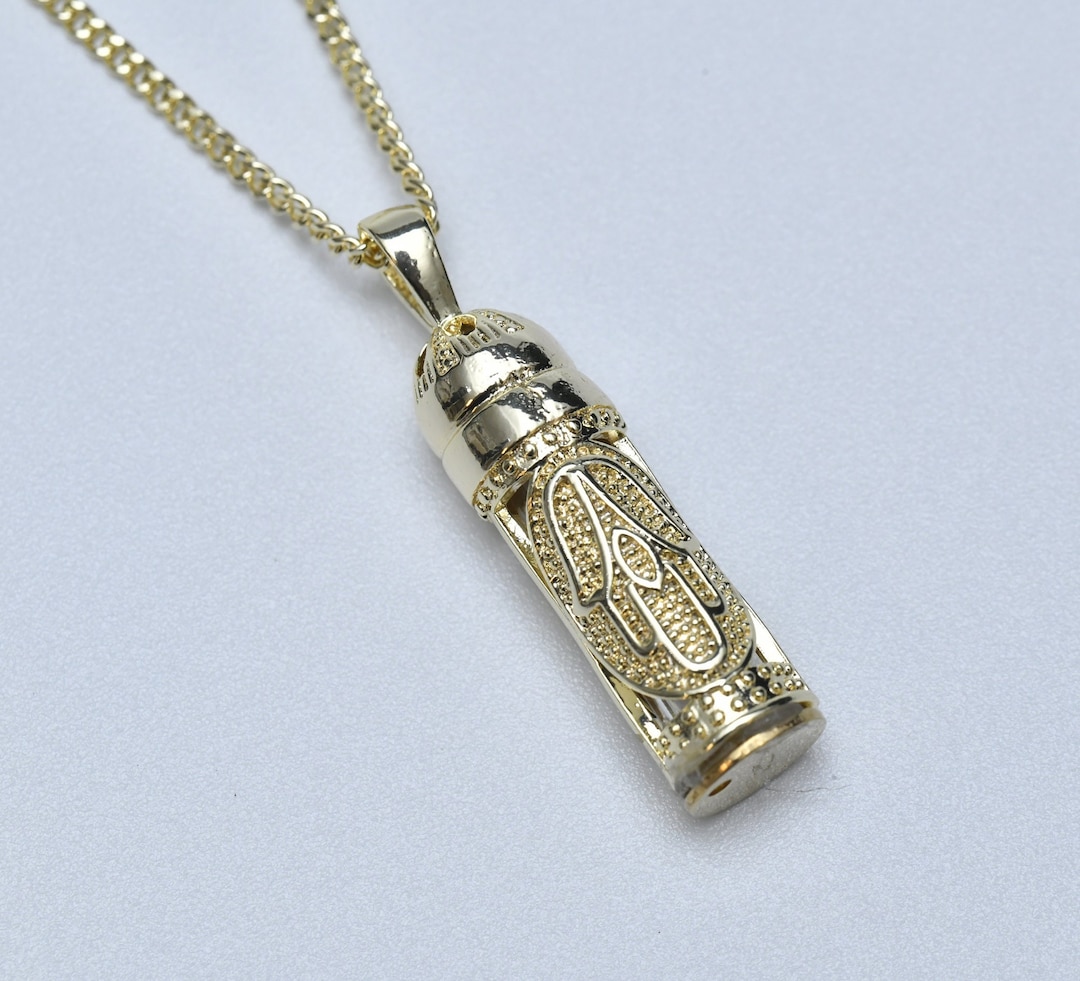 Mezuzah Necklace-gold Mezuzah Necklace-gold Hamsa-bible Necklace-gold ...
