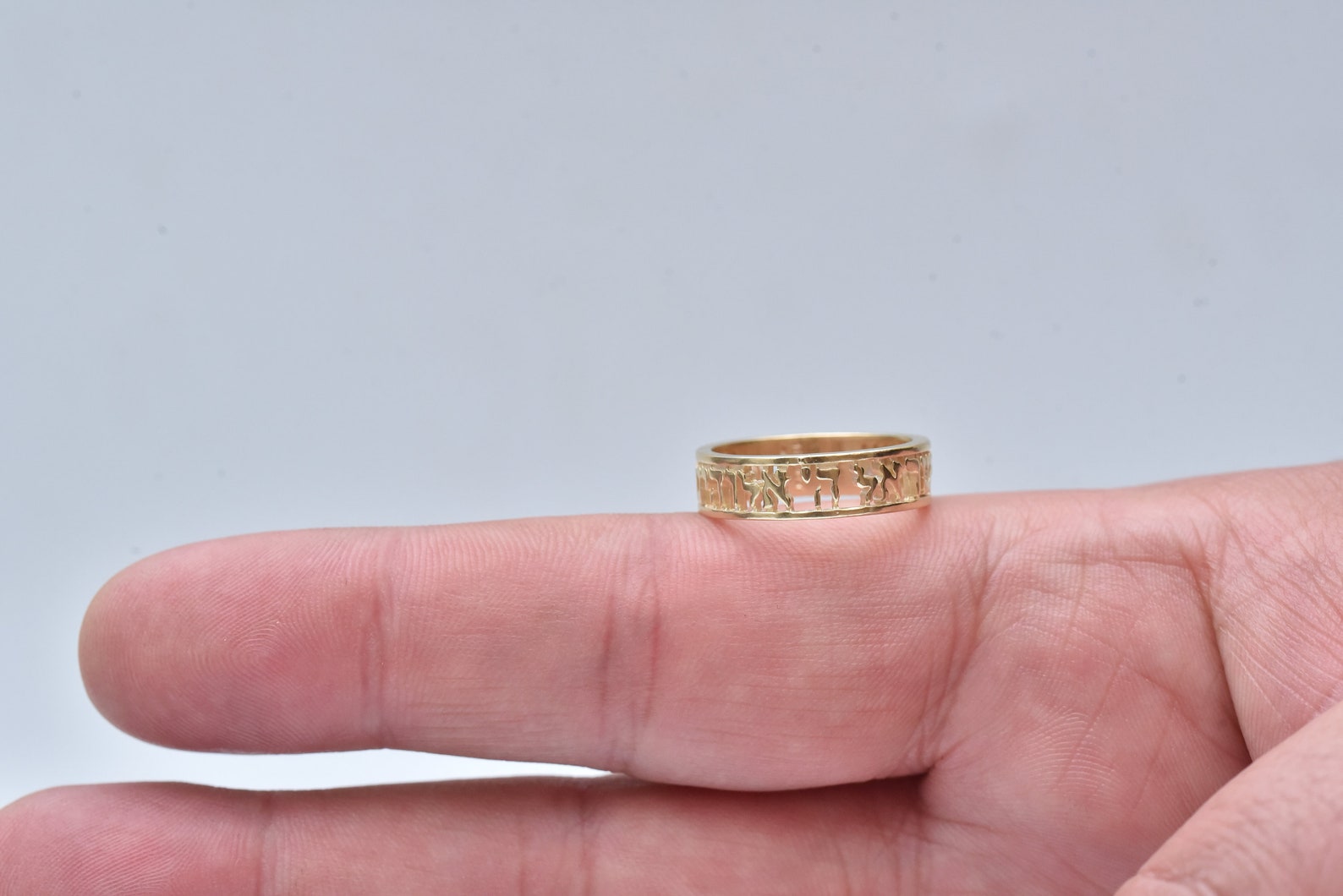 Shema Israel Gold Ring-hebrew Prayer Ring-greeting Ring-24k Goldfilled ...