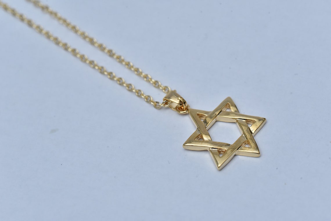 Gold Jewish Star Necklace-gold Star of David Pendant-jewish - Etsy