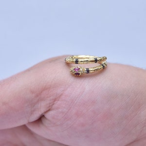 Gold Snake Ring, Purple Snake Ring, Amitest Ring, Purple Stone Ring ...